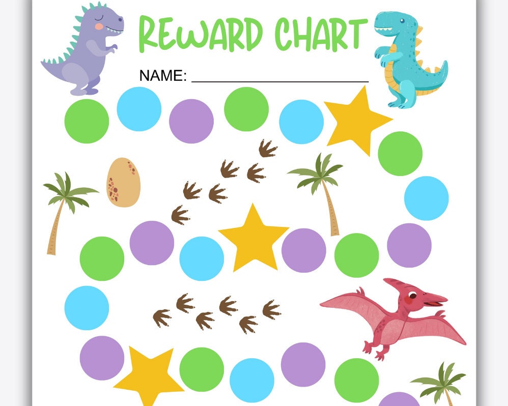 Dino Potty Training Chart Printable Potty Training Chart - Etsy