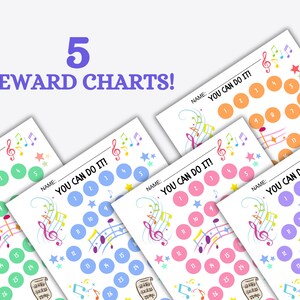 Printable Music Reward Charts, Music Practice Chart, Kids Reward Chart ...