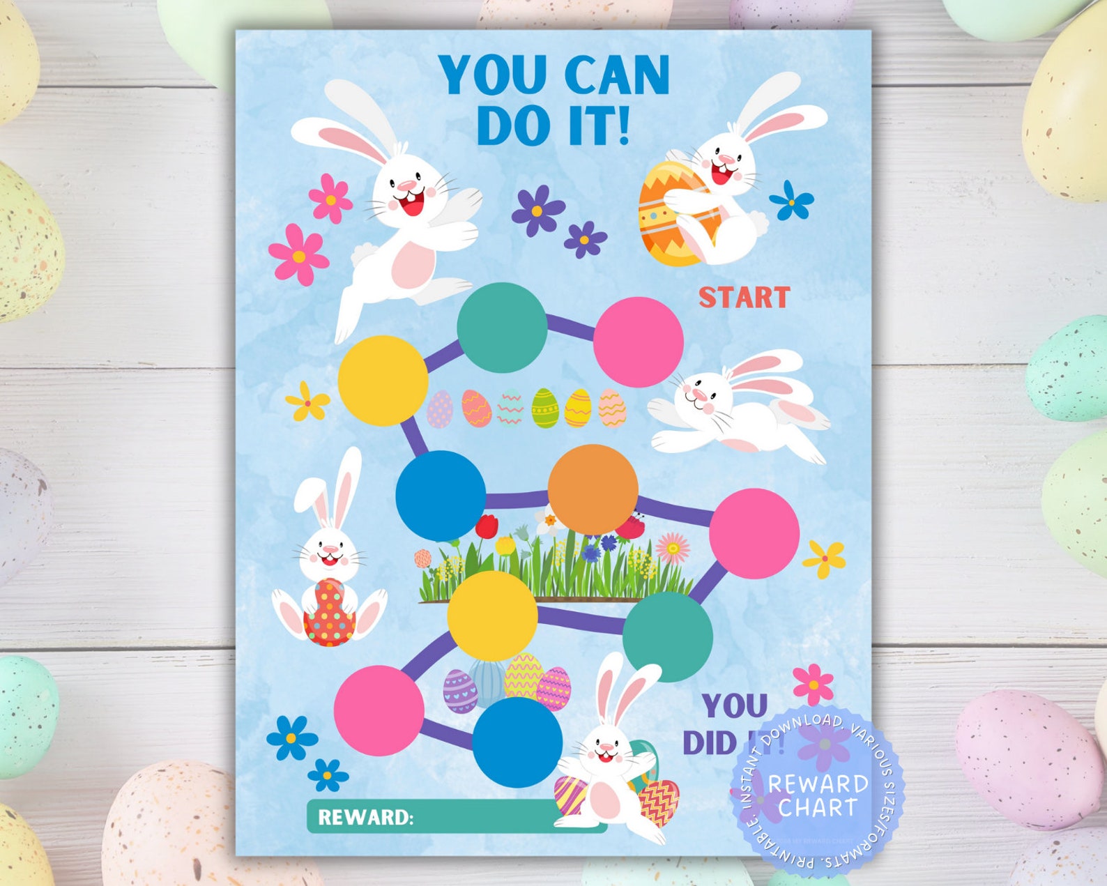Easter Reward Chart, Easter Bunny Potty Training Chart, Bunny Reward ...