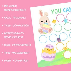 Printable Easter Bunny Reward Chart, Behavior Chart, Potty Training ...