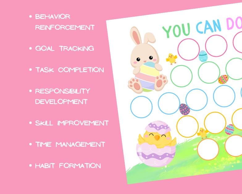 Printable Easter Bunny Reward Chart: Potty Training, Behavior Goals ...