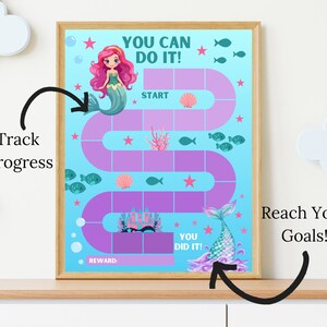 Printable Mermaid Reward Chart, Sticker Chart Girl Kids Reward Chart ...