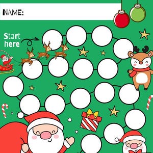 Christmas Reward Chart: Santa Sticker Habit Tracker (PDF, JPG, PNG) - Etsy