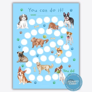 Dog Reward Chart Printable, Kids Sticker Chart, Potty Training Chart ...