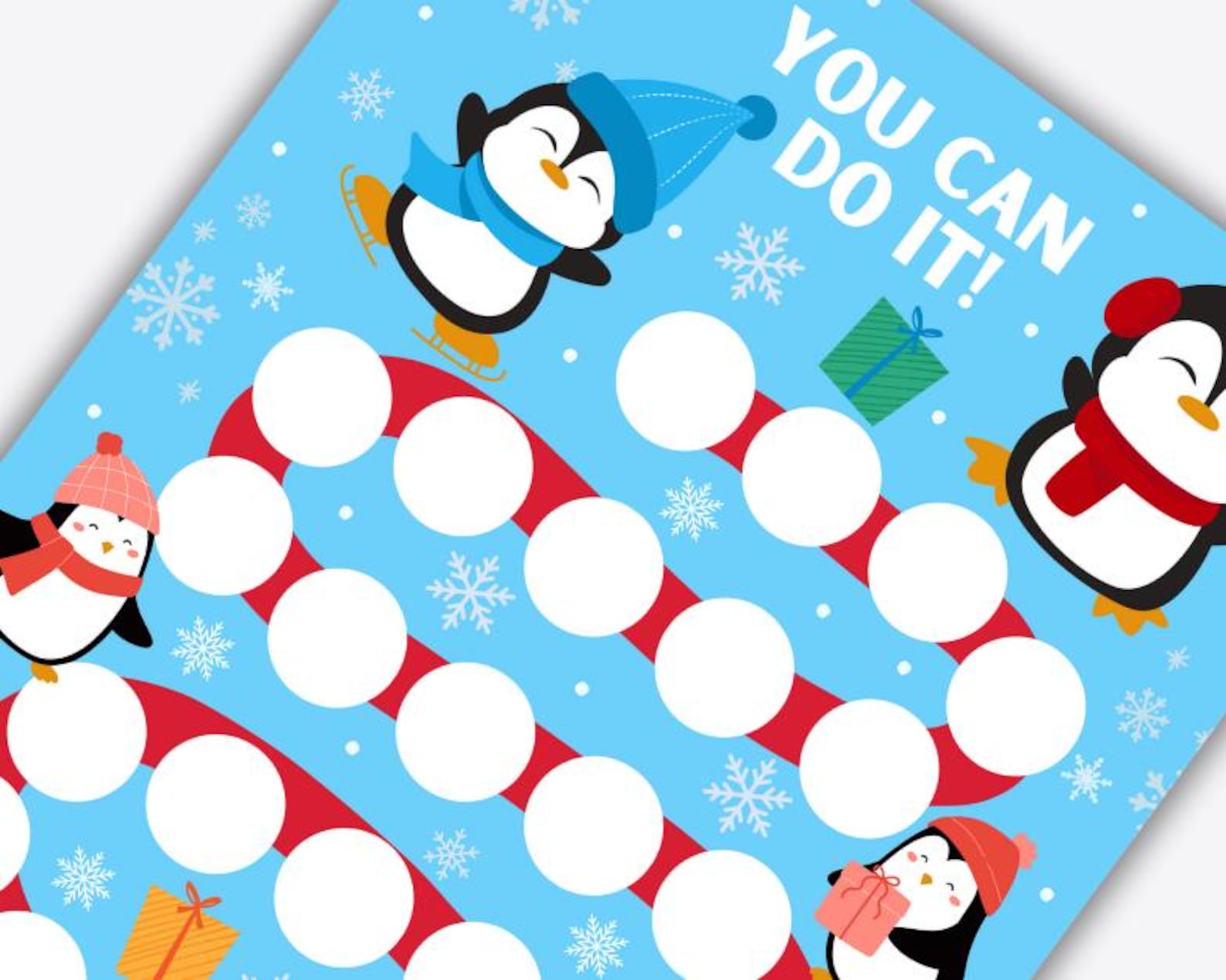 Christmas Penguin Reward Chart Printable, Christmas Sticker Chart ...