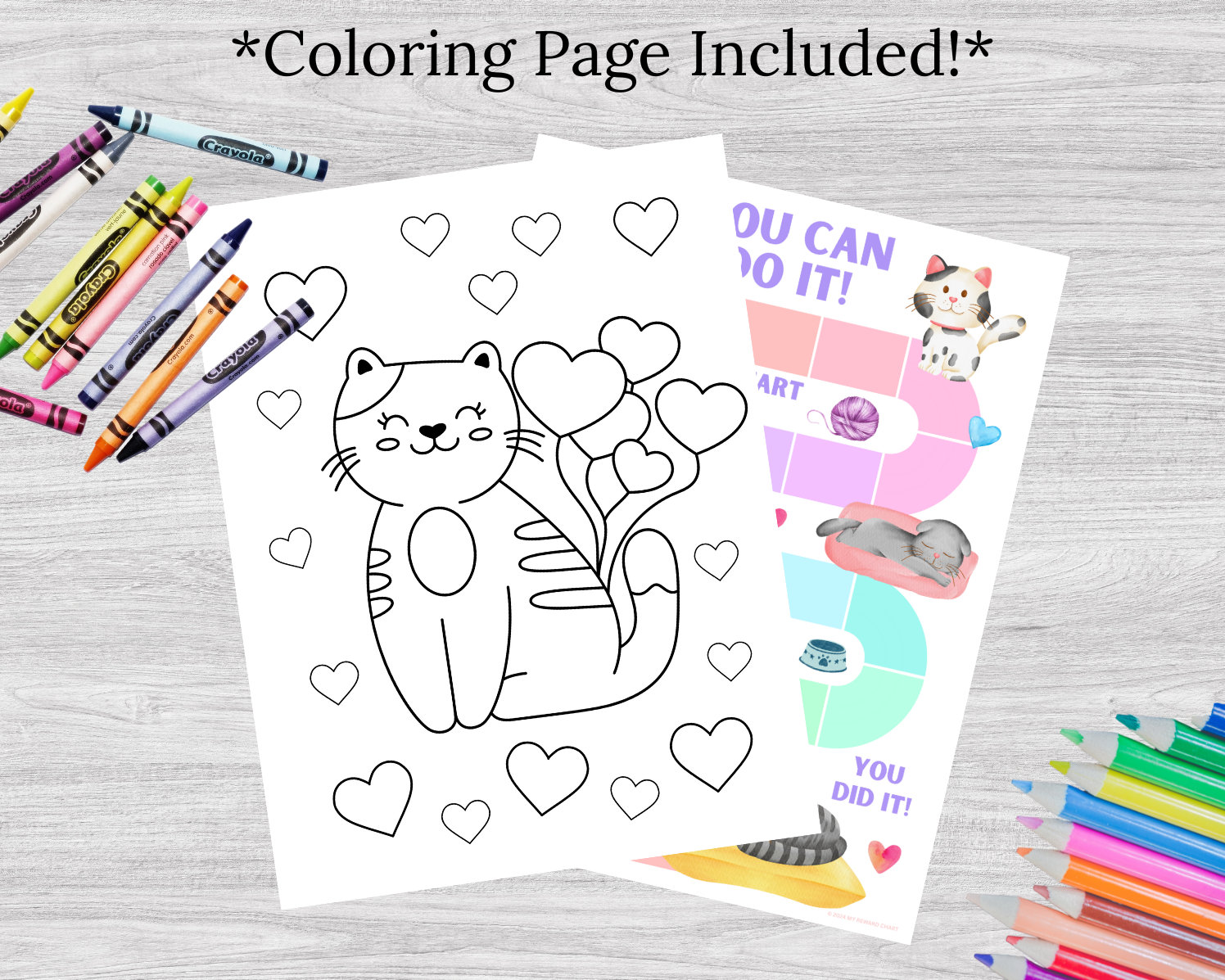 Printable Cat Reward Chart, Potty Training Chart, Kids Reward Chart ...