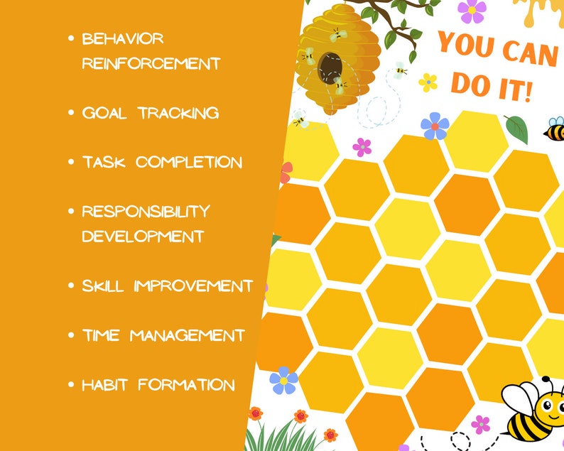 Printable Honey Bee Reward Chart: Kids Chore Chart (PDF) - Etsy