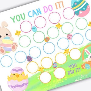 Printable Easter Bunny Reward Chart, Behavior Chart, Potty Training ...