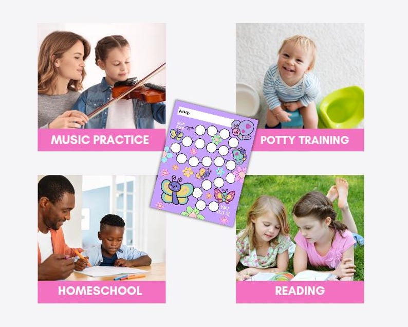 Butterfly Reward Sticker Chart, Toddler Reward Chart, Printable Potty ...