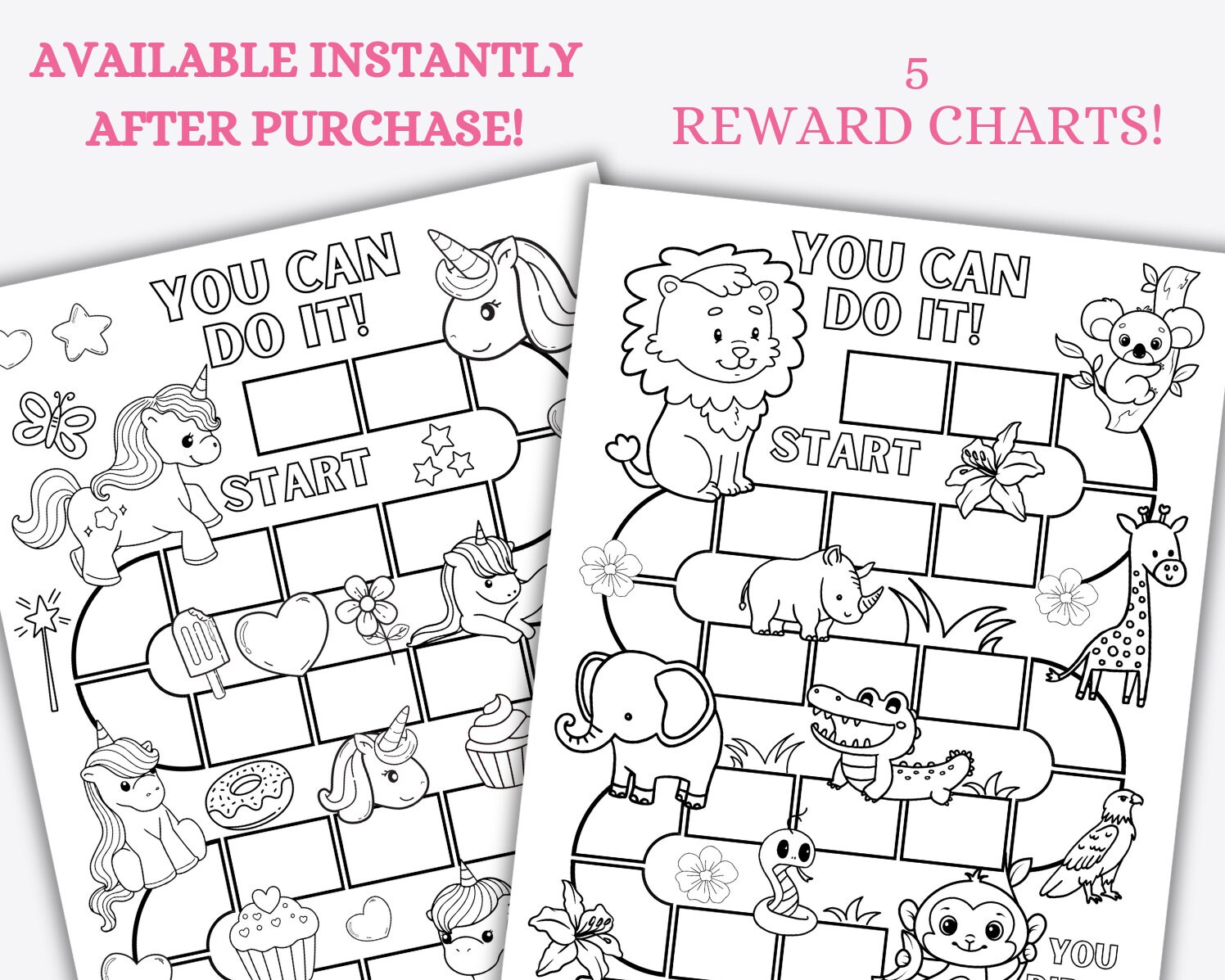 Printable Reward Chart Coloring Pages, Kids Reward Chart, Preschool ...