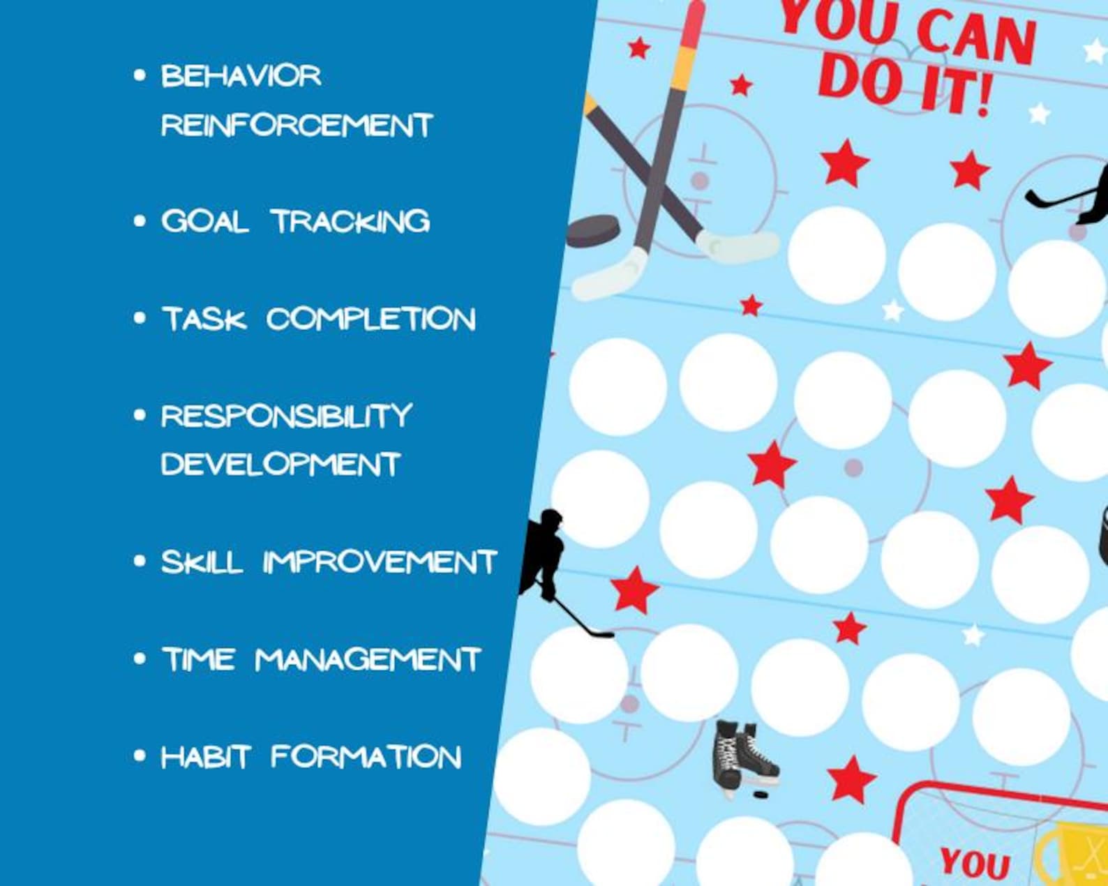 Hockey Reward Chart: Kids Goal Setting, Behavior Tracker (digital ...