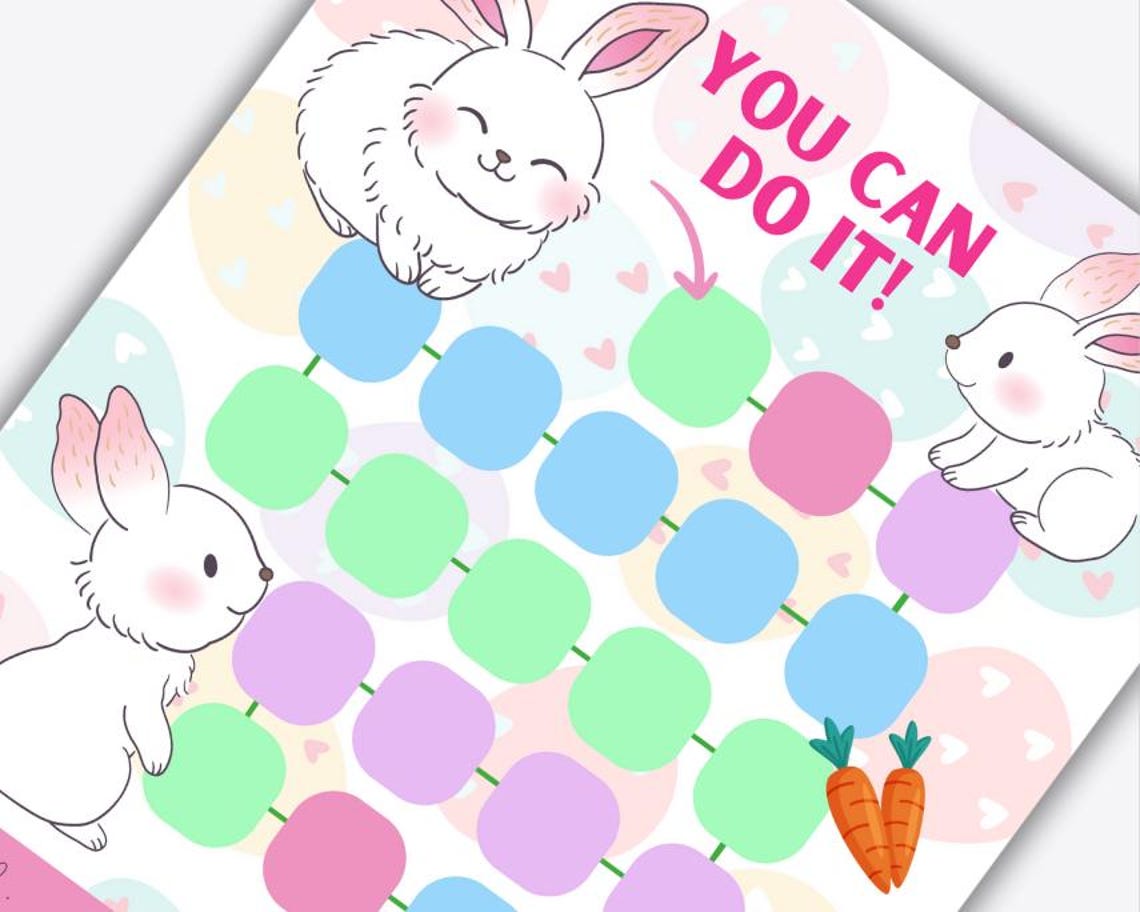 Printable Bunny Reward Chart, Bunny Behavior Chart for Girls, Bunny ...