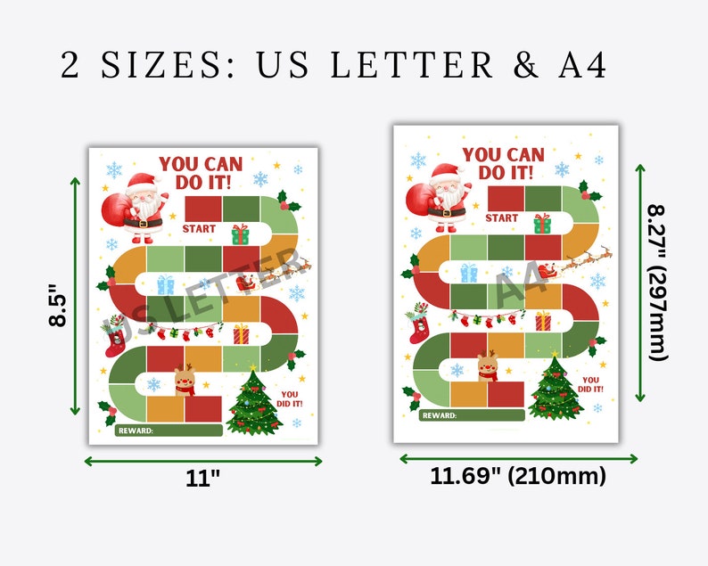 Christmas Reward Chart: Santa Sticker Chart for Kids (printable) - Etsy
