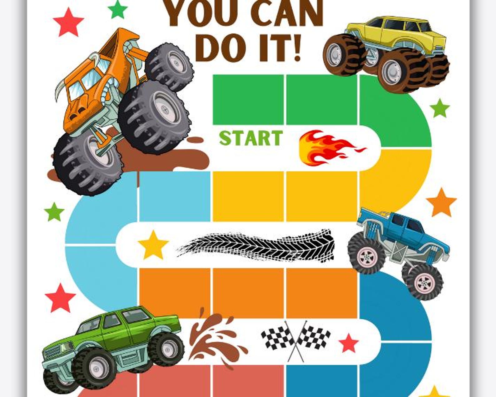 Monster Truck Reward Chart: Potty Training, Behavior Incentive, Habit ...