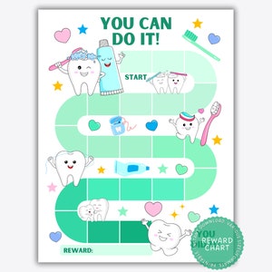 Reward Chart, Brush Your Teeth Reward Chart, Kids Reward Chart, Teeth ...