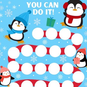 Christmas Penguin Reward Chart Printable, Christmas Sticker Chart ...