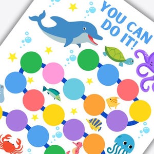 Printable Ocean Animal Reward Chart, Kids Behavior Chart, Potty ...