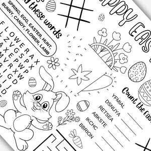 Easter Activity Placemat: Spring Coloring Page for Kids (PDF) - Etsy