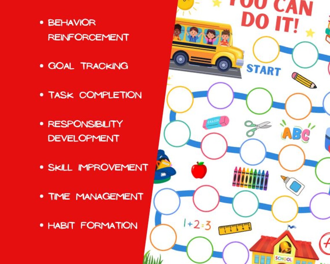 Back to School Reward Chart: Printable Behavior Tracker (PDF Download ...