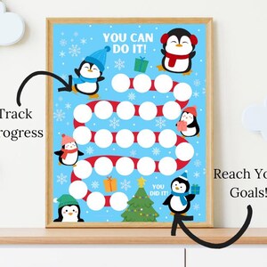 Christmas Penguin Reward Chart: Toddler Potty Training, School ...