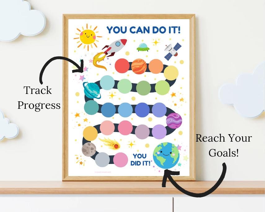 Outer Space Reward Chart Printable, Sticker Chart, Toddler Behaviour ...