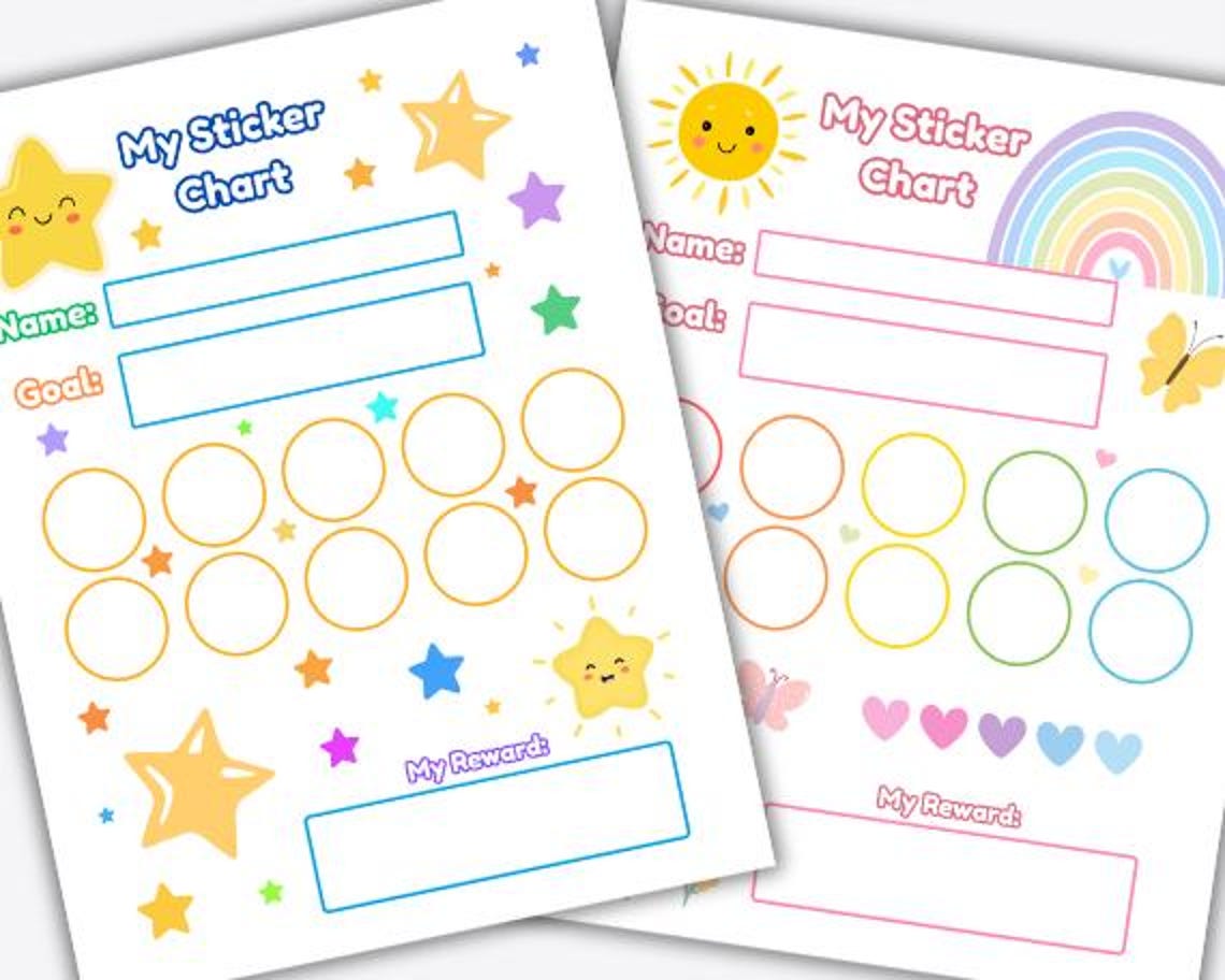 Classroom Reward Charts Bundle Stars and Rainbows Behavior Charts ...