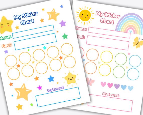 Classroom Reward Charts Bundle Stars and Rainbows Behavior Charts ...