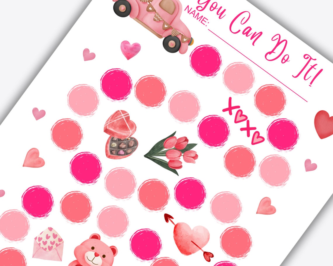 Valentine Reward Chart Printable Heart Reward Chart Reward - Etsy