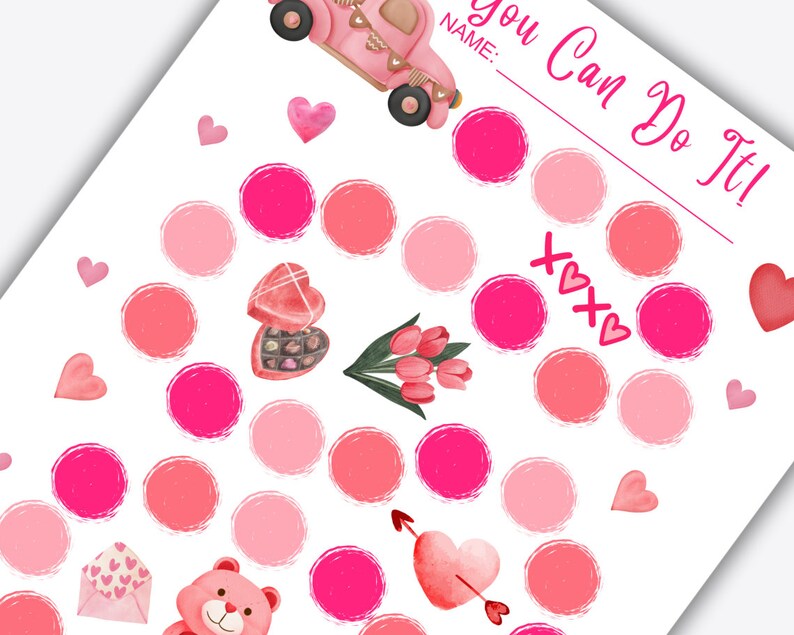 Valentine Reward Chart Printable Heart Reward Chart Reward - Etsy