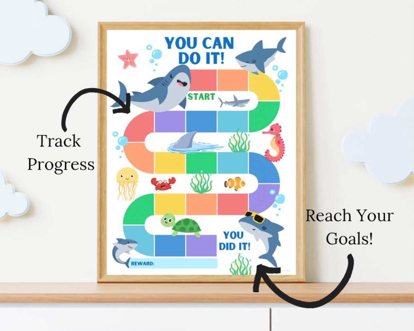 Shark Reward Chart: Ocean Theme, Potty Training, Behavior Tracker (PDF ...