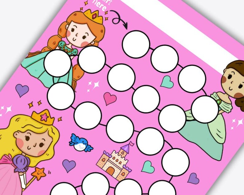 Girls Princess Reward Chart: Potty Training, Behavior, Sleep (printable ...