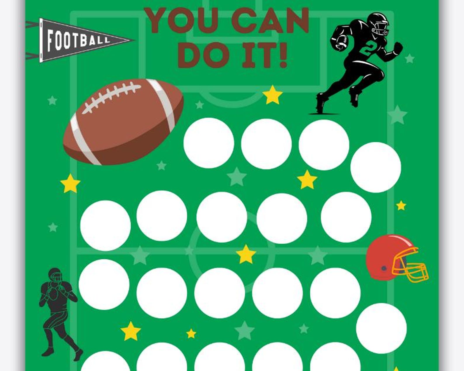Football Reward Chart Printable, Sport Reward Chart, Football Sticker ...