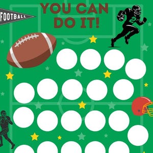 Football Reward Chart Printable, Sport Reward Chart, Football Sticker ...