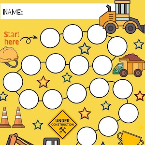 Construction Truck Reward Chart: Potty Training, Chores (PDF) - Etsy