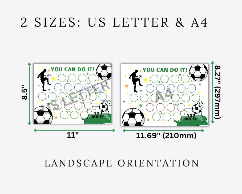 Soccer Reward Chart for Boys, Behavior Chart, Kids Sticker Chart, Goal ...