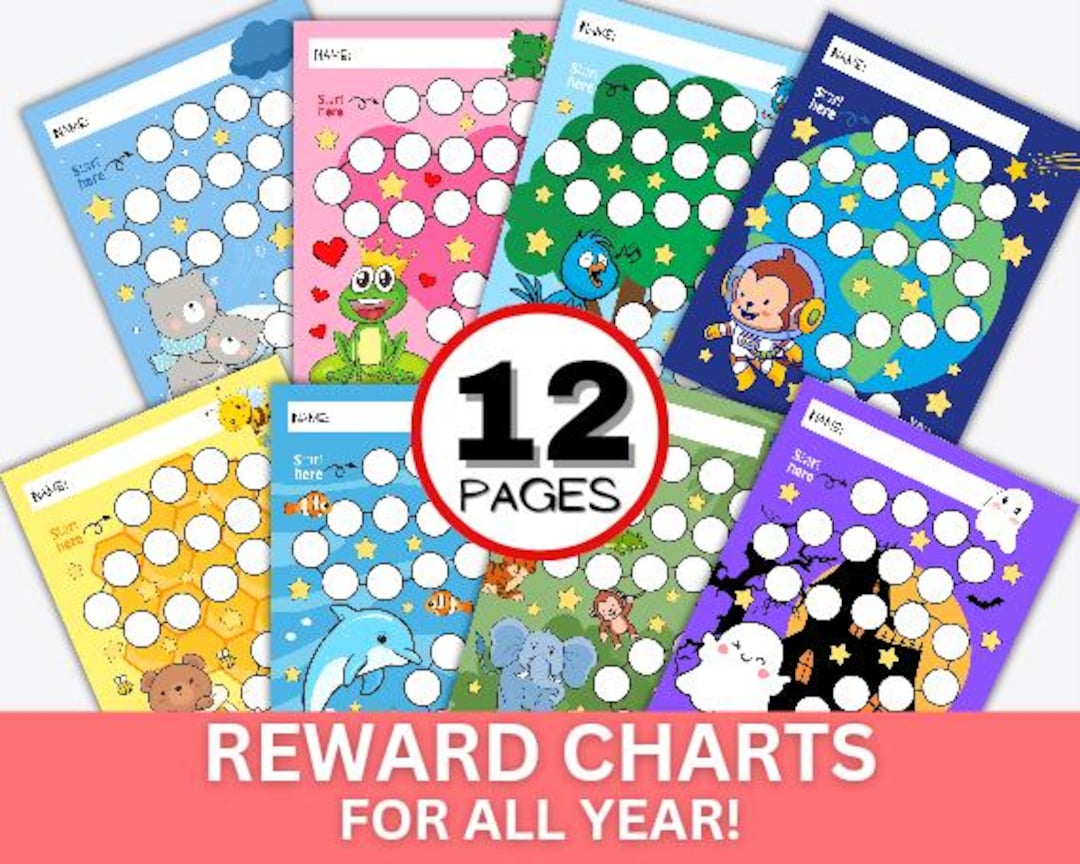 Printable Reward Chart Bundle: Sticker Chart for Good Behavior, Goals ...