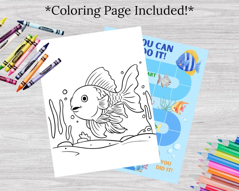 Fish Reward Chart Kids Printable, Ocean Sticker Chart, Sea Creature ...