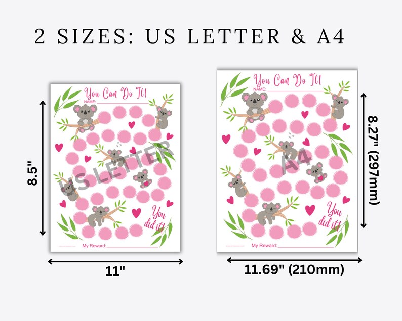 Printable Koala Reward Chart Animal Reward Chart Potty - Etsy