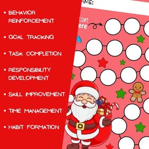 Santa Christmas Reward Chart: Printable Habit Tracker (digital Download ...