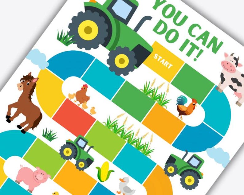 Green Tractor Reward Chart: Farm Chore Tracker (printable PDF Download ...