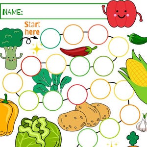 Printable Reward Chart, Veggie Reward Chart, Reward Chart Kids ...
