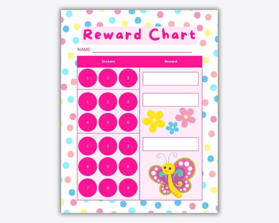 Printable Butterfly Reward Chart Printable Butterfly Behavior - Etsy