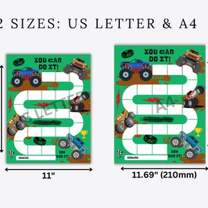 Monster Truck Reward Chart for Boys – Printable Behavior Chart, Toddler ...