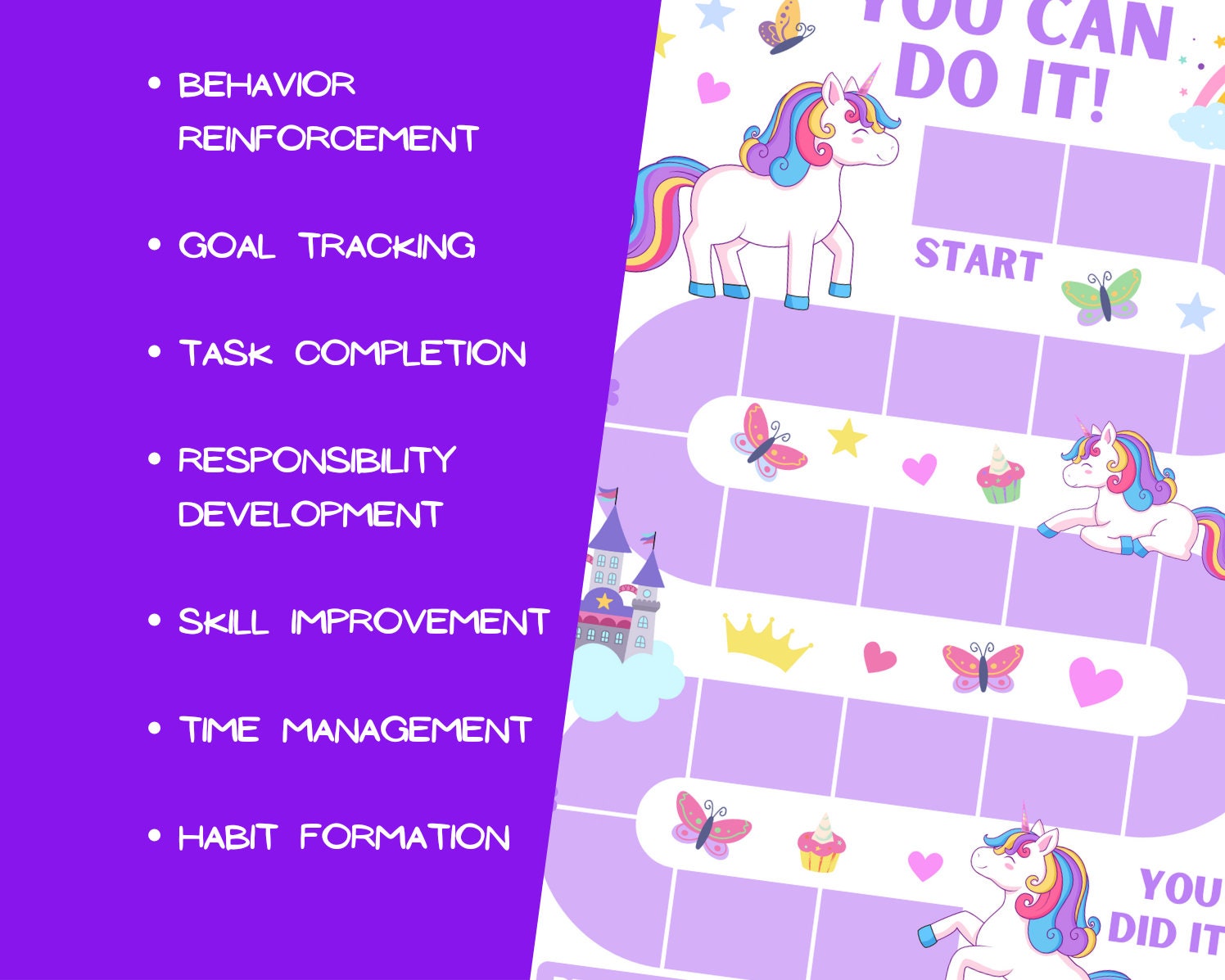 Printable Unicorn Reward Chart: Kids Chore & Potty Training (PDF ...