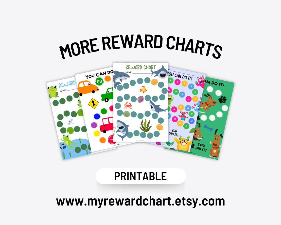 Printable Bunny Reward Chart: Potty Training, Behavior Management (PDF ...