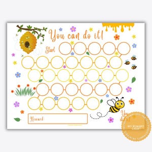 Printable Bee Reward Chart, Honey Bee Behavior Chart, Reward Chart Kids ...