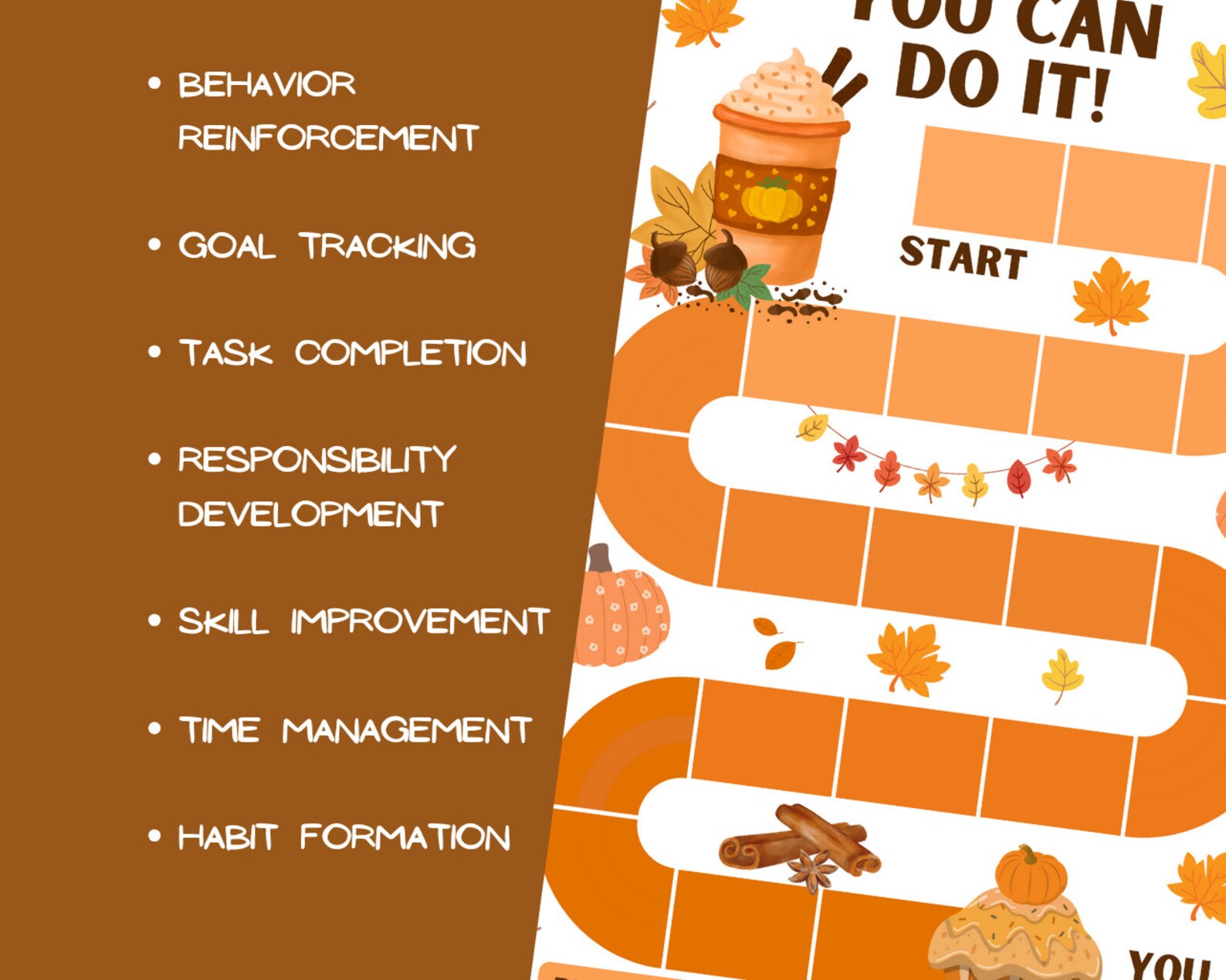 Fall Pumpkin Latte Reward Chart: Kids' Behavior Tracker (printable PDF ...