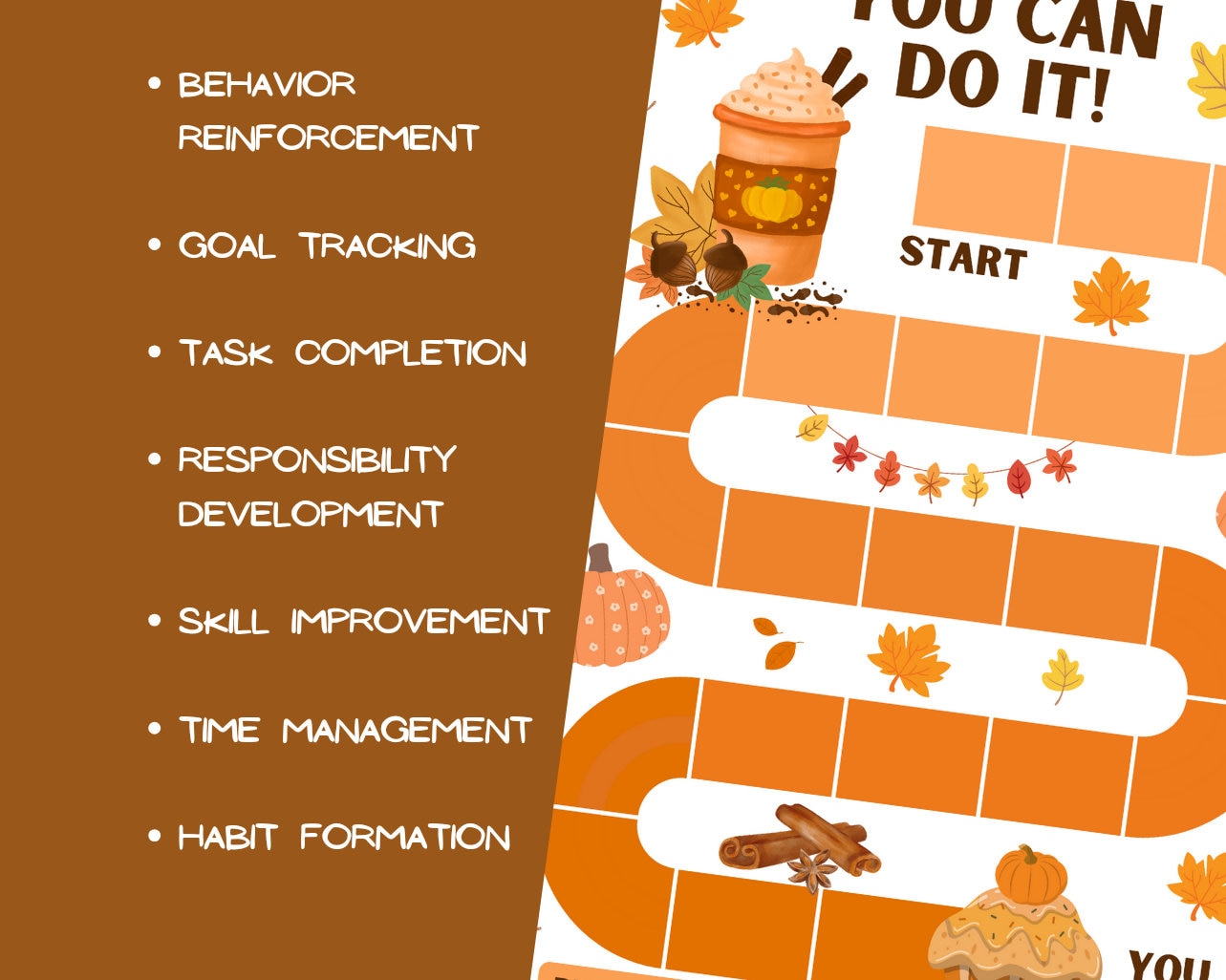 Fall Pumpkin Latte Reward Chart: Kids' Behavior Tracker (printable PDF ...