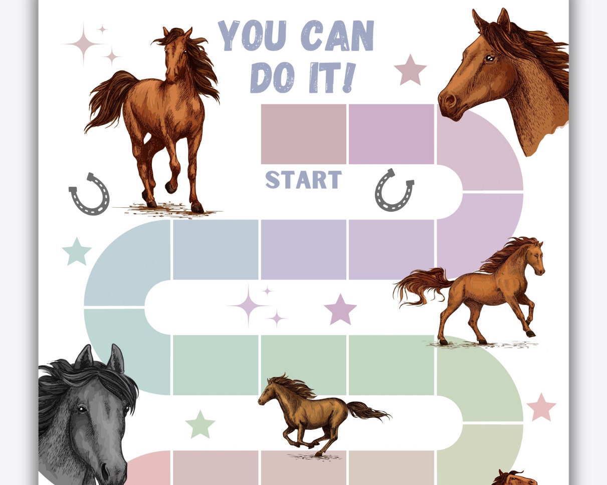 Horse Reward Chart: Kids Goal Tracker, Classroom Behavior (printable ...