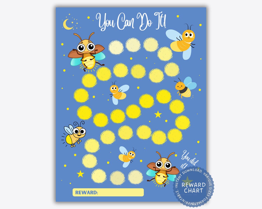 Firefly Reward Chart, Printable Kids Sticker Chart, Behavior Chart ...
